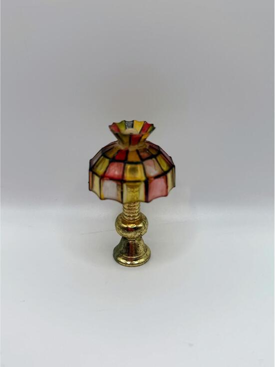 Toys | Vintage 197s 16 Dollhouse Mini Lamp Stained Glass Style Shade ...